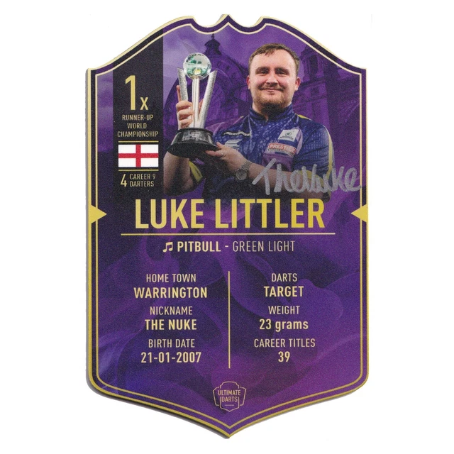 LUKE LITTLER SIGNED Ultimate Darts Card Darts Autograph COA £69.99 ...