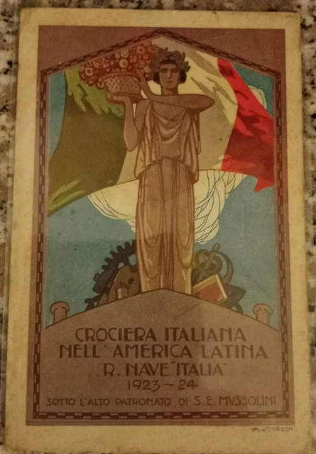 CARTOLINA CROCIERA ITALIANA nell'America Latina Regia Nave Italia 1924 ...