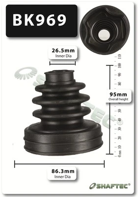 CV JOINT BOOT BK969 Shaftec C.V. Driveshaft Gaiter 46308386 46308489 ...