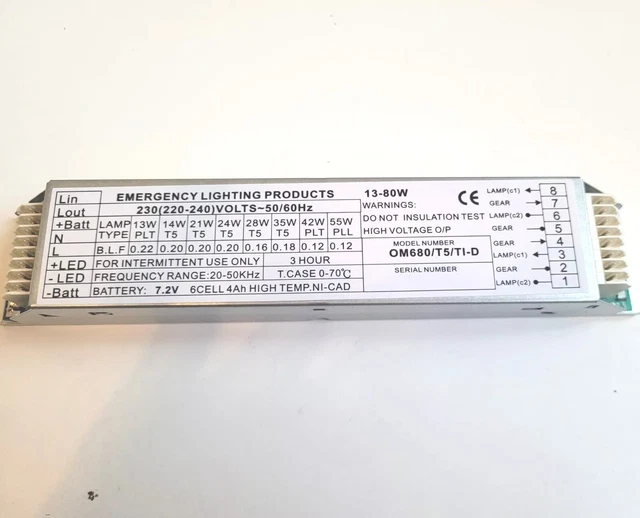 EMERGENCY LIGHTING PRODUCTS Control Module (13W -80W) OM680/T5/Ti-D 7 ...