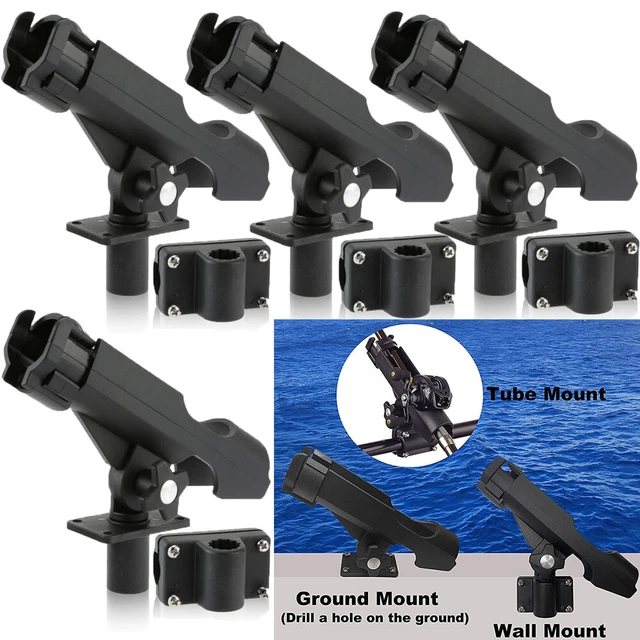 2~6 PACK ADJUSTABLE Boat Fishing Pole Rod Holder For Kayak Boat Side ...