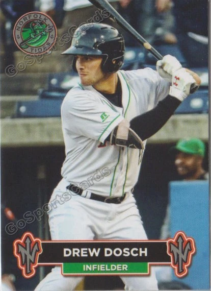 2018 NORFOLK TIDES Drew Dosch RC Rookie Baltimore Orioles EUR 2,50 ...