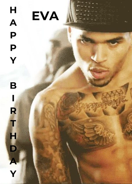 CHRIS BROWN RAPPER Actor Happy Birthday personalised CARD Brother ...