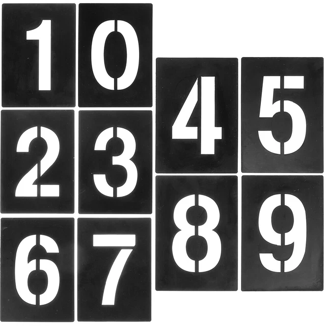 DIGITAL TEMPLATE PVC0-9 Number Stencil Small Numbers for Spray Paint £9 ...