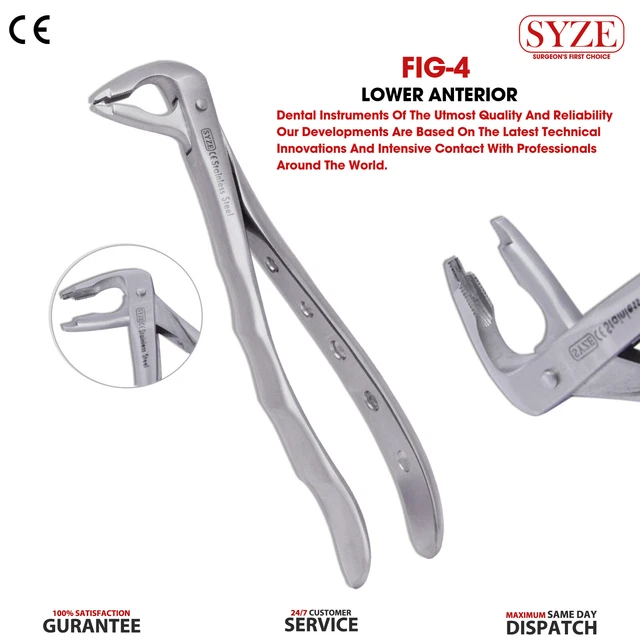 LOWER ANTERIOR FORCEPS Dental Surgical Teeth Extracting Pliers F4 ...
