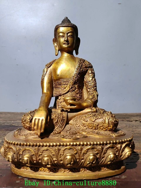 8.8 &VIEUX BOUDDHA Shakyamuni en bronze tibétain doré EUR 216,00 - PicClick FR
