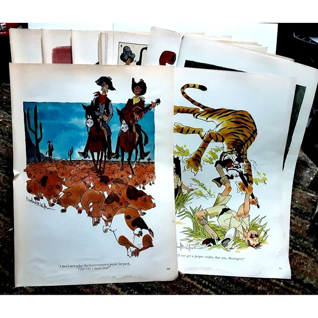 VINTAGE 1971 PLAYBOY Cartoon Print Art Lot of 15 Original epherma $7.69 ...