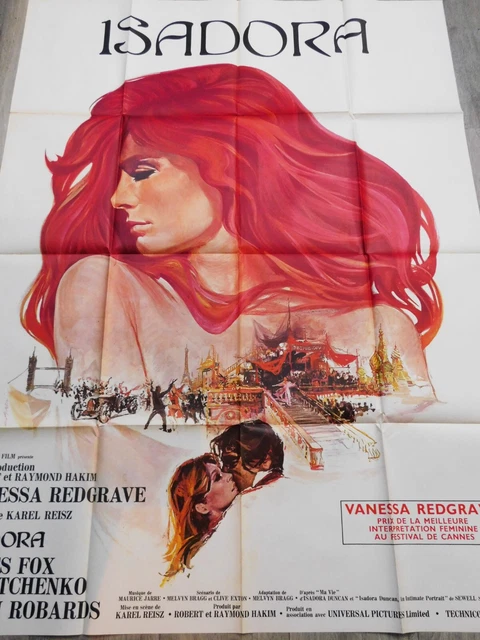 ISADORA AFFICHE ORIGINALE Poster 120/160 47/63 1968 Vanessa Redgrave ...