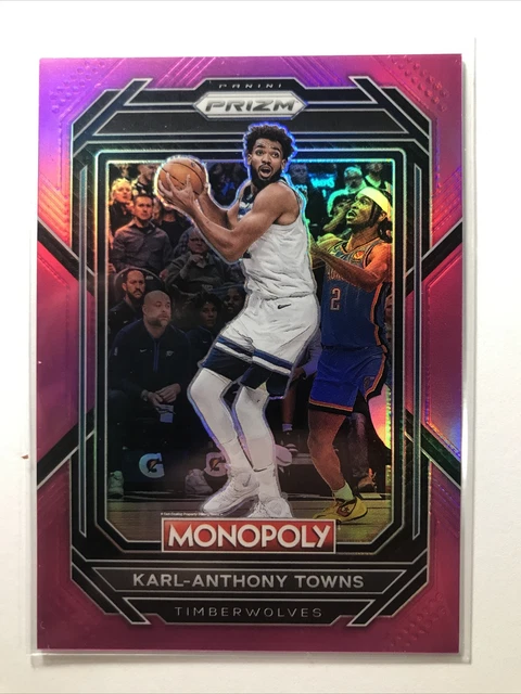 KARL ANTHONY-TOWNS 2023-24 Prizm Monopoli ROSA HOLO SP LUPI DI LEGNO ...