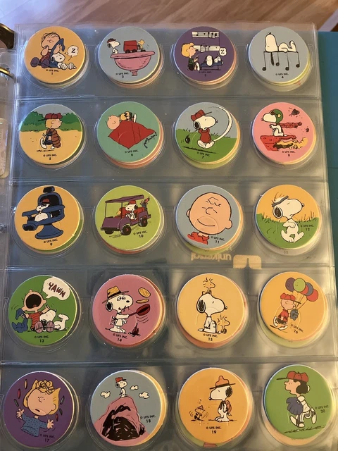 PEANUTS GANG CHARLIE Brown Snoopy POGS Complete Set 1-60 Excellent ...