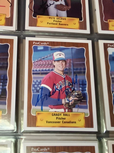 1990 PROCARDS GRADY Hall SIGNÉ IP 484 Vancouver Canadiens Whiteox EUR ...