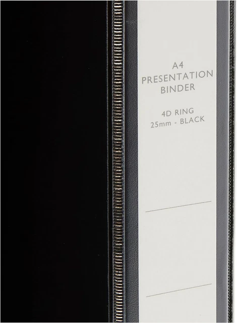 Q-CONNECT A4 25MM Presentation 4d-Ring Binder - Black Black 25 mm $15.00 - PicClick AU