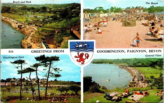 MULTI SCENES GREETINGS Goodrington Paignton Devon Beaches PPL Sand Postcard WOB £4.78 - PicClick UK