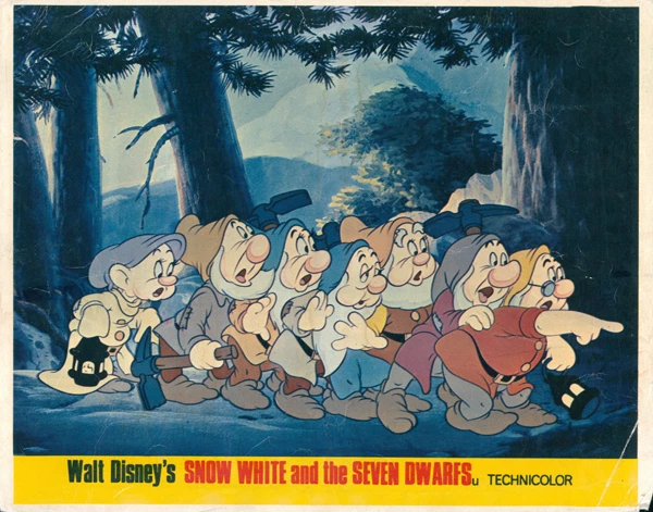 Snow White And The Seven Dwarfs Original British Lobby Card Walt Disney