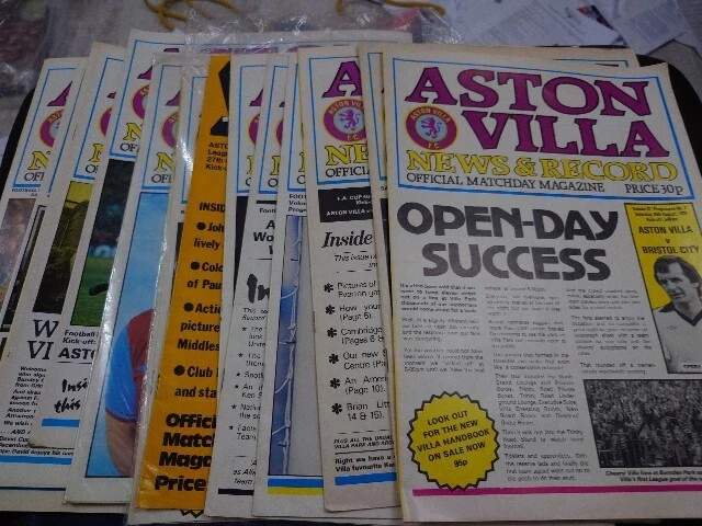 ASTON VILLA PROGRAMMES 1979-80 Season Incl Wolves Away And RARE Spurs £ ...