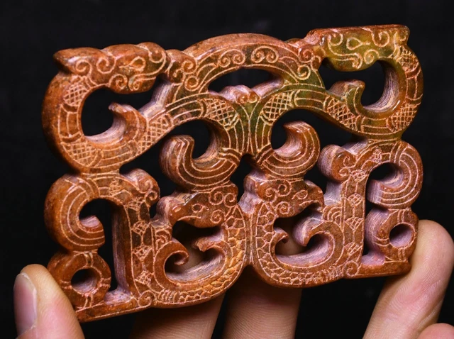 CHINESE DYNASTY OLD Jade Dragon Beast Yubi Exorcize Pendant Le dragon exorcisme EUR 36,00 ...