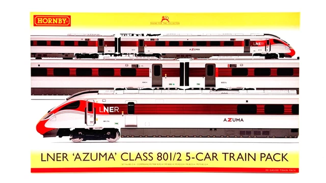 HORNBY 00 GAUGE - R3965 - Lner "Azuma" Class 801/2 5 Car Train Pack ...