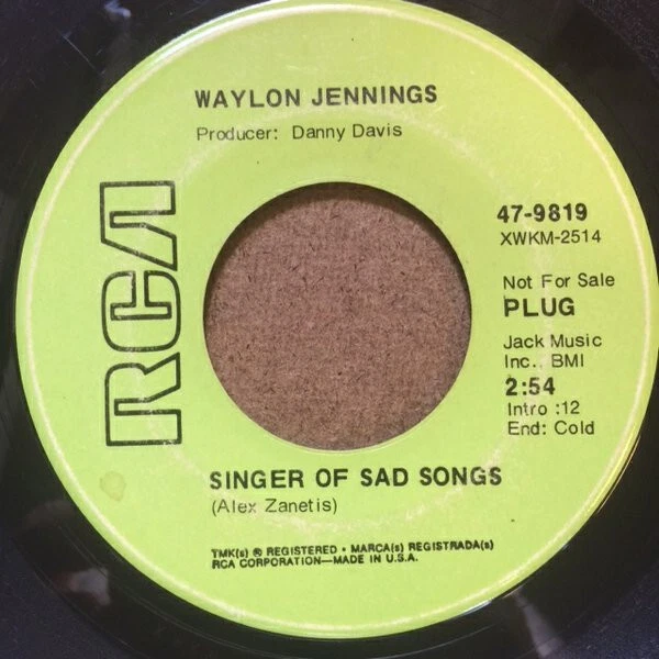 WAYLON JENNINGS - Singer Of Sad Songs / Lila - Disque vinyle d'occasion ...