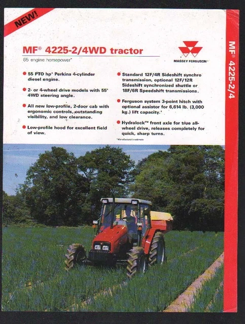 MASSEY FERGUSON &MF 4225-2/4WD" Tractor Brochure Leaflet £5.50 - PicClick UK