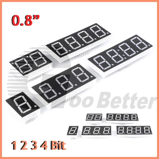 7 SEGMENT LED Display Single / Double Digit 0.8" Common Anode or ...