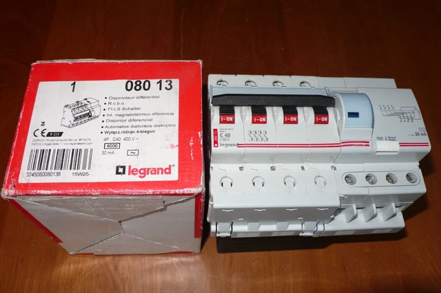 DISJONCTEUR DIFFERENTIEL 4POLES 40A 30mA TETRAPOLAIRE 40AMPERE 4P. LEGRAND TRI/N EUR 109,00 ...