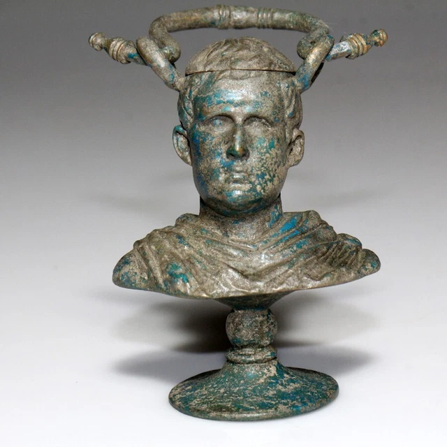 ANCIENT ROMAN, BRONZE safe box, depicting a male bust, circa 100-400 AD ...