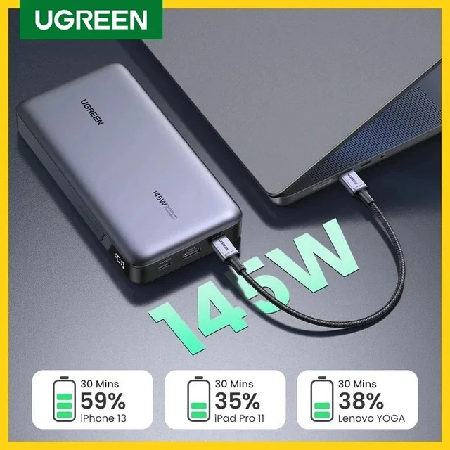 UGREEN 25000MAH 145W Power Bank Pd Fast Charging Portable for Laptop ...