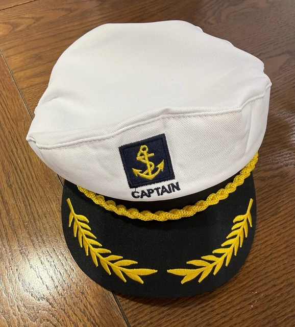 ADULT CAPTAIN NAVY Sailors Hat Fancy Dress Costume/Party Accessory Used ...