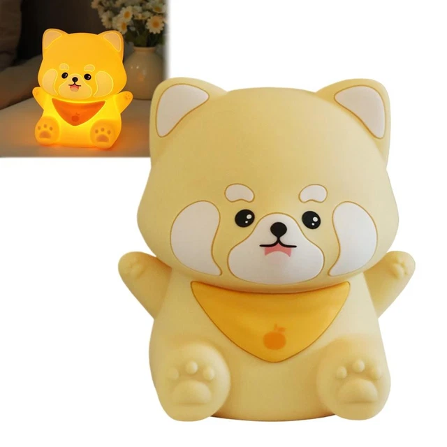 RED PANDA LAMP, Cute Night Light for Kids, Squishy Silicone Nursery ...