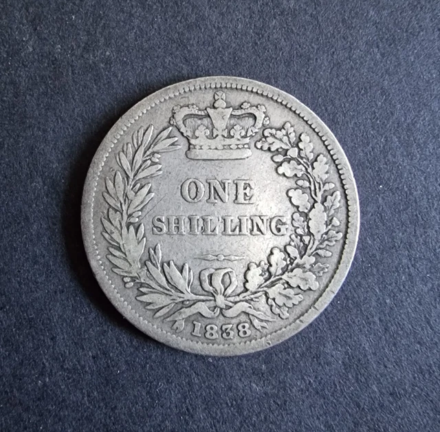 GB GREAT BRITAIN 1838-WW one Shilling silver coin Queen Victoria UK 1 ...