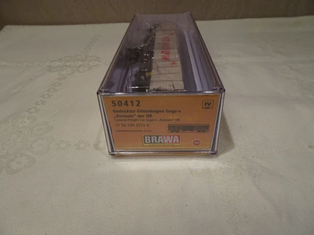 BRAWA 50412, GED. Güterwagen Gags-v " Konsum ",DR, Ep.IV, Neu, HO, TOP ...