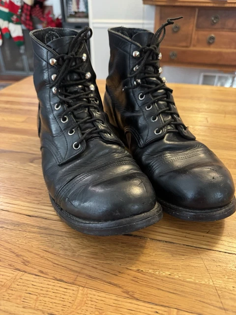 RED WING 8114 Black Iron Ranger Cap Toe Boots Mens 11 Nitrile Cork £203 ...