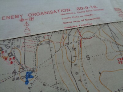 WW1 (1918) ENEMY ORGANISATION MAP - 2nd BATTLE OF LE CATEAU ...