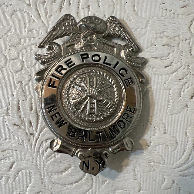 ANTIQUE FIRE POLICE Badge New Baltimore NY Fire Company 2.5" £31.80 ...