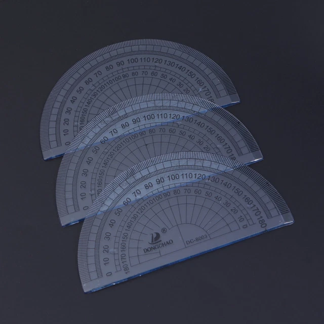 36PCS CLEAR PLASTIC Protractor Math Protractor 180 Degrees Protractor ...