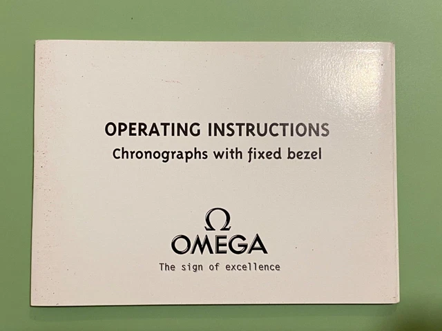 OMEGA SPEEDMASTER CHRONOGRAPH with Fixed Bezel Operating Instructions ...