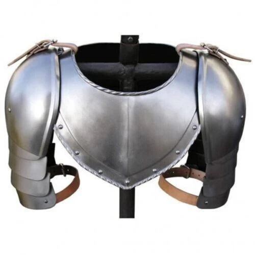 MEDIEVAL KNIGHT LARP Steel Pair Armor Shoulder With Gorget Shoulder ...