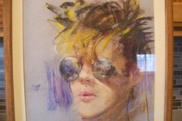 DEXTER ARTIST DAVE Lebow Original Pastel Drawing Female Portrait Signed ...