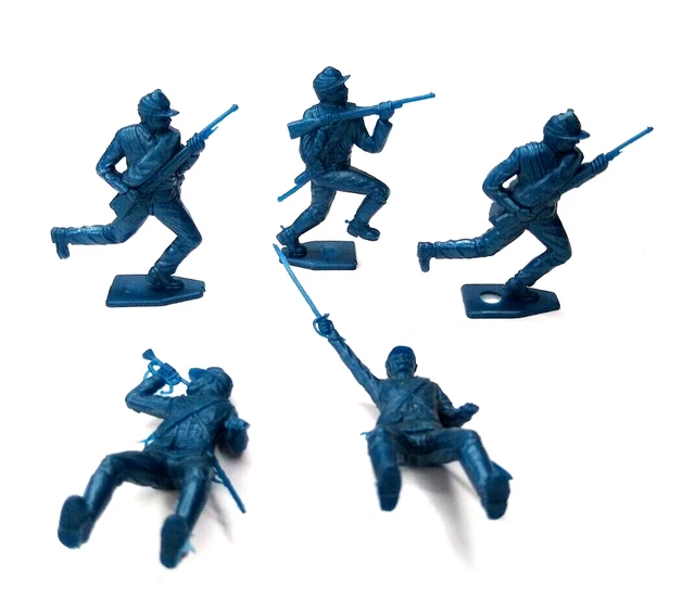 VINTAGE MPC TIMMEE Cavalry Blue Plastic Soldiers Lot (5) Revolutionary ...