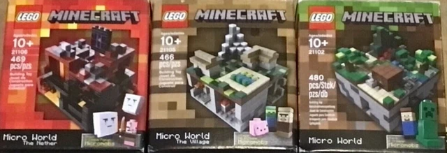 LEGO MINECRAFT MICRO World – The Nether (21106) 21105 the Village 21102 ...
