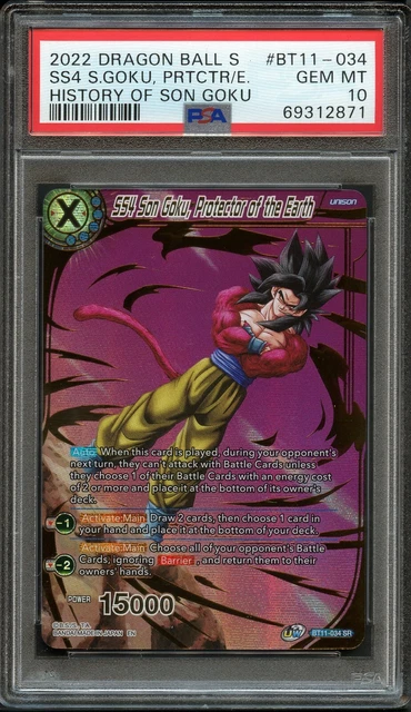 DRAGON BALL SUPER SS4 Goku Pro. of Earth Alt Art #34 PSA 10 GEMME COMME ...