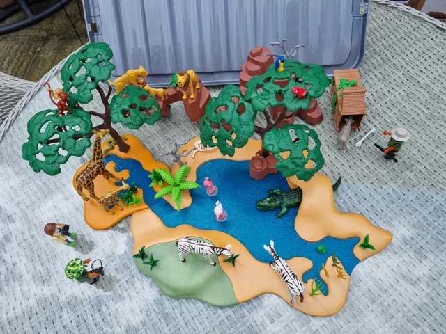 PLAYMOBIL SAFARI WATERHOLE African Savannah With Ranger and Tourist and ...