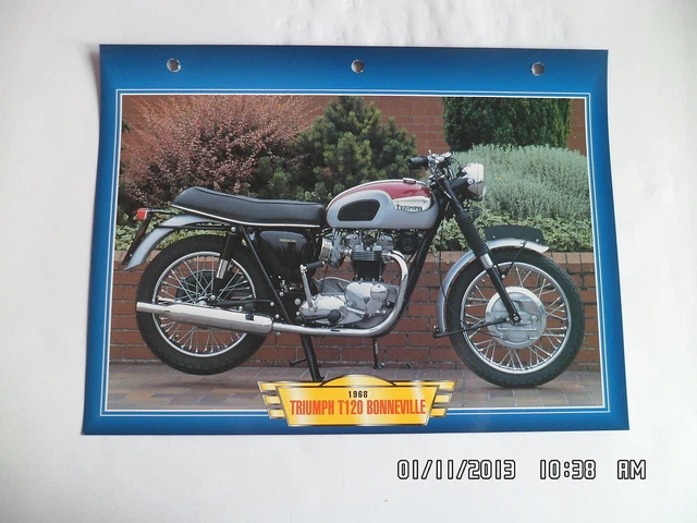 1968 TRIUMPH T120 Bonneville Motorcycle Card $2.91 - PicClick