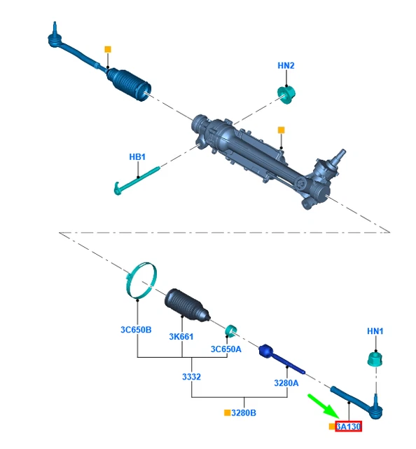 FORD RANGER T6 Steering Right Spindle Rod Connecting End LHD 2495092 ...