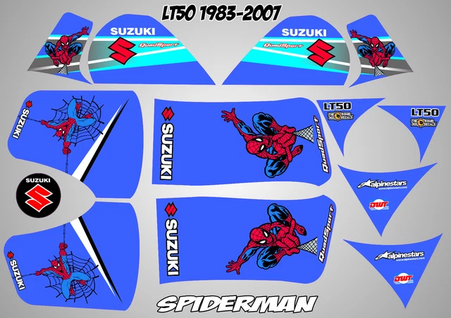 SUZUKI LT50 QUAD graphics stickers decals lt 50 laminated spiderman ...