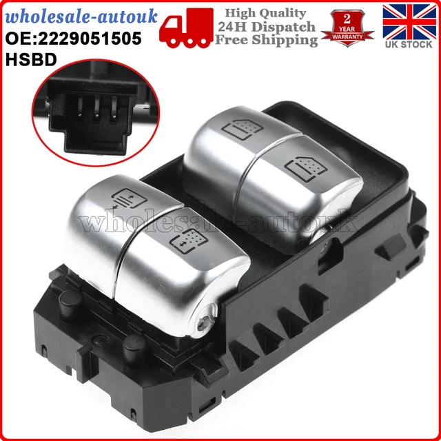 FOR MERCEDES S-CLASS W222 Rear Window Main Control Switch Black 3Pin ...