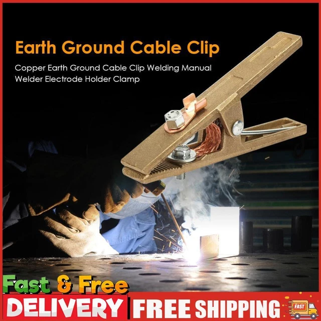 GROUND CLAMP WELDING Electrode Holder Earth Ground Cable Clip Crocodile ...