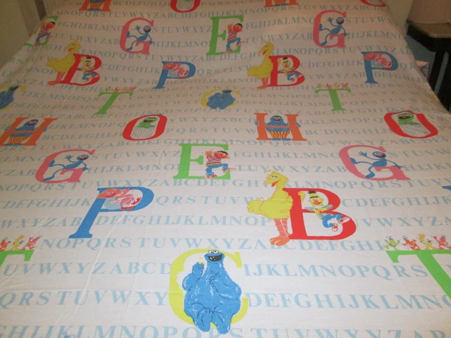 VINTAGE SESAME STREET ALPHABET Full Size Flat J.P. Stevens USA $16.99 ...