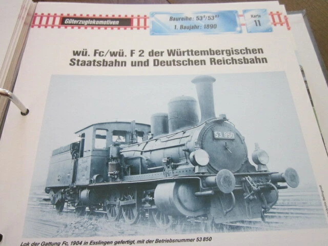 DAMPFLOK RISSZEICHNUNG G 11 wü Fc, Wü F2 Württembergische Staatsbahn DRG 53.8, EUR 4,75 ...