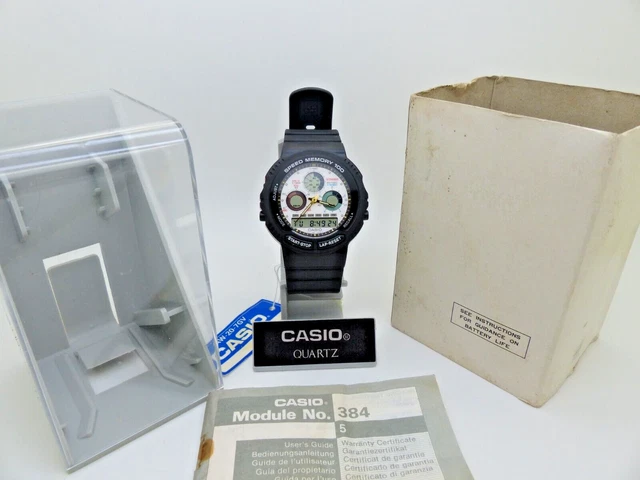 NOS CASIO AW-20-7GV Speed Memory 100 Wr 50M Vintage Ana-Digi Watch ...